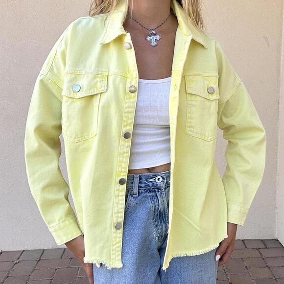 Jackets & Coats | Yellow Denim Neon Jean Jacket | Poshmark